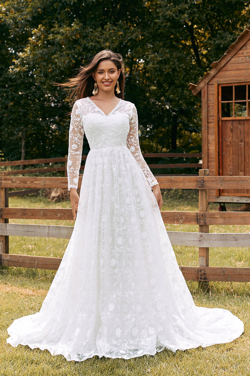 lace and chiffon wedding dress uk