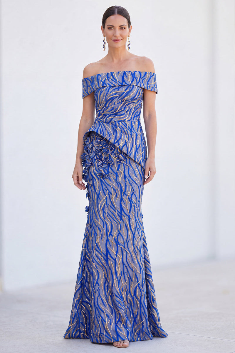 Queendancer Women Royal Blue Mermaid Long Mother of the Bride Dress ...